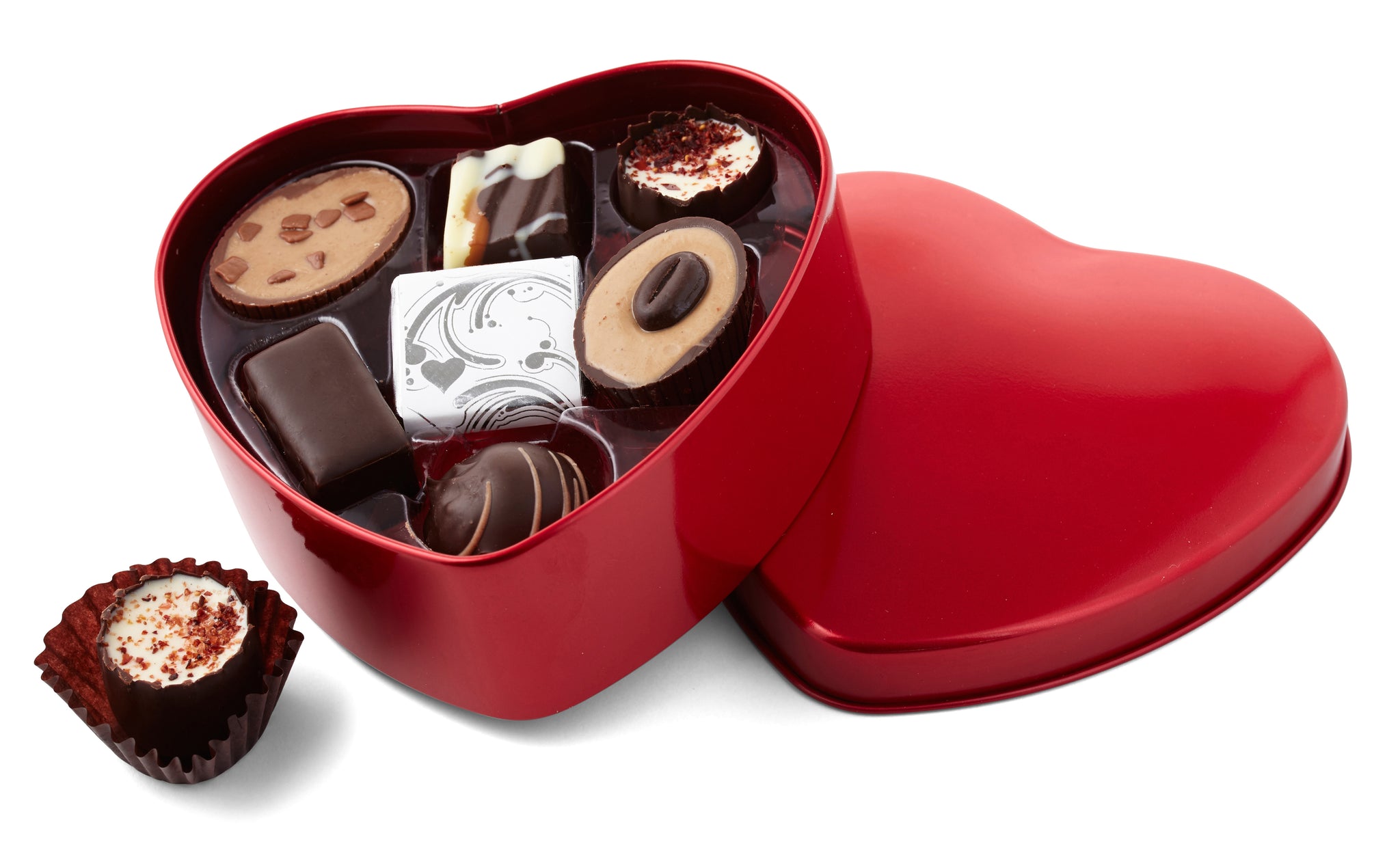 Hjerteæske med chokolade - Hjerteformet Cocoture chokoladeæske